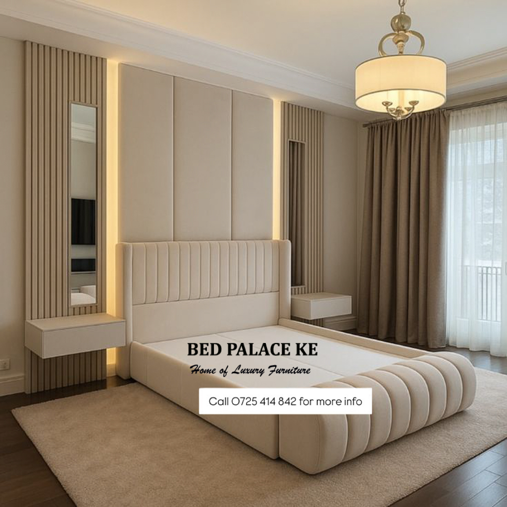 Bed Palace Kenya - 6x6 King Luxe Bed Package with Ottoman & Custom Wall ...